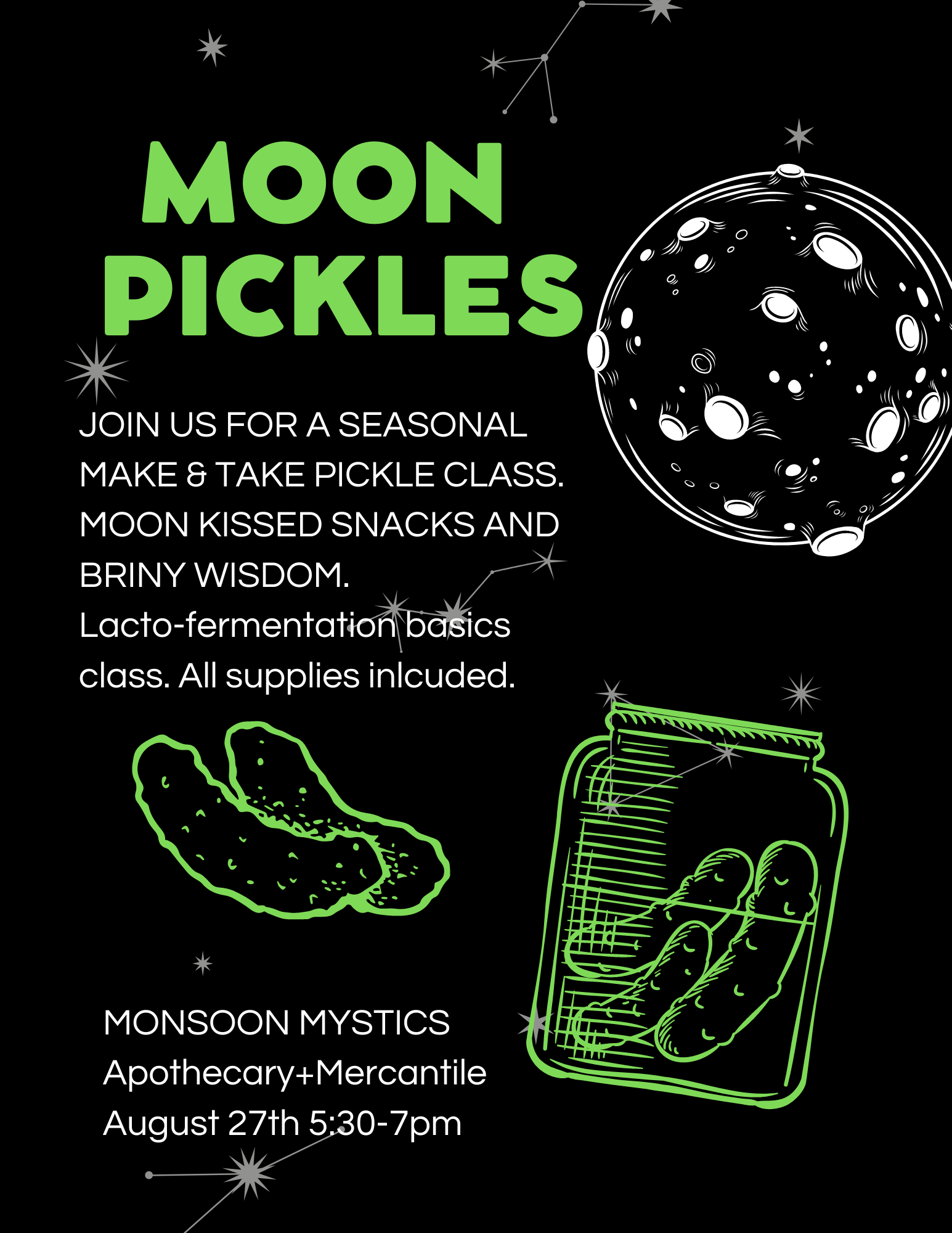 Seasonal Moon Pickle Class | Monsoon Mystics Apothecary & Mercantile